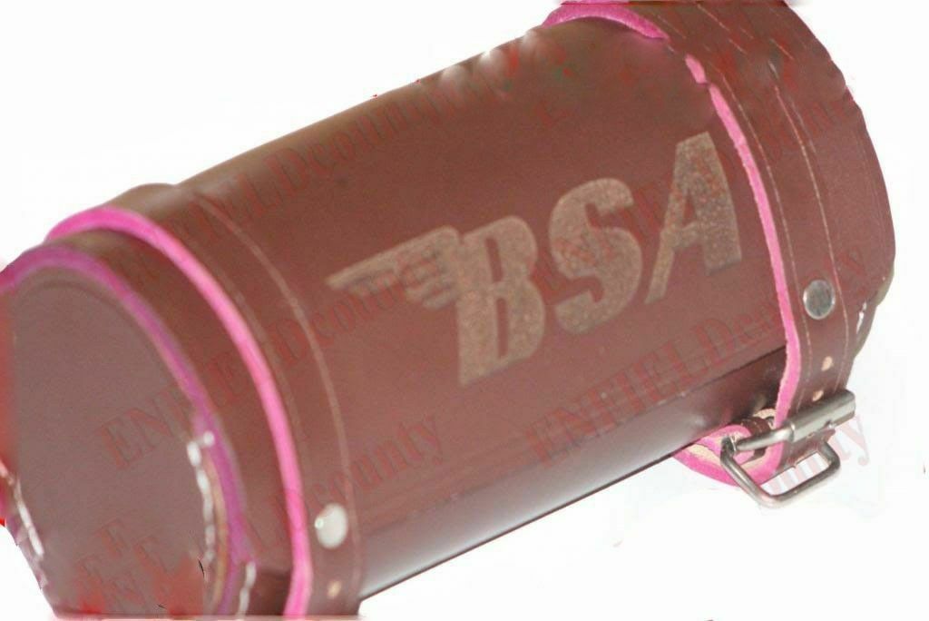 Vintage Brown Leather Tool Bag Roll With Bsa Logo Engraving Customised ...