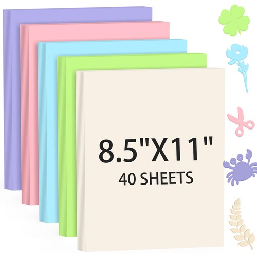 40 Sheets Colored Cardstock Colorful Card Stock Paper Color Cardstock ...