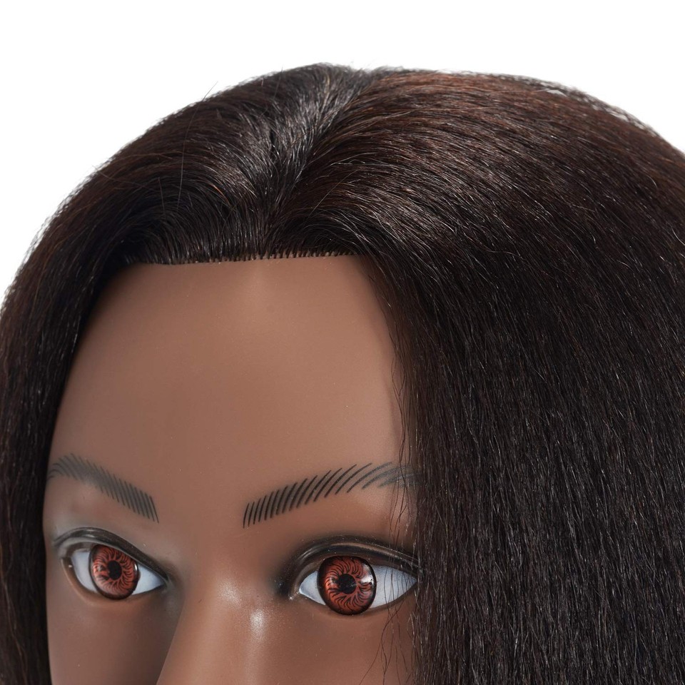 100% Real Hair Mannequin Head Cosmetology Doll Head Manikin Practice ...