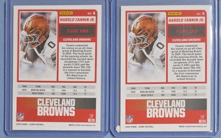 2025 Panini Score Football - Harold Fannin Jr. (RC) #4 Browns Blue ...