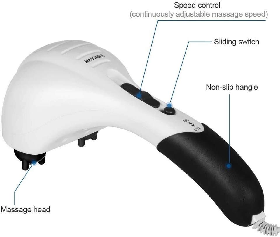 Handheld Back Massager Double Head Electric Full Body Massager Massage ...