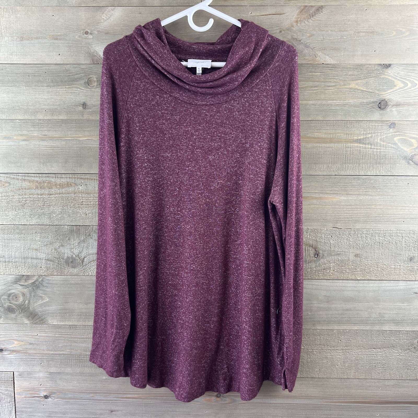 Soma Weekend WKND Womens Shirt Long Sleeve Cowl Neck Heathered Size XL ...