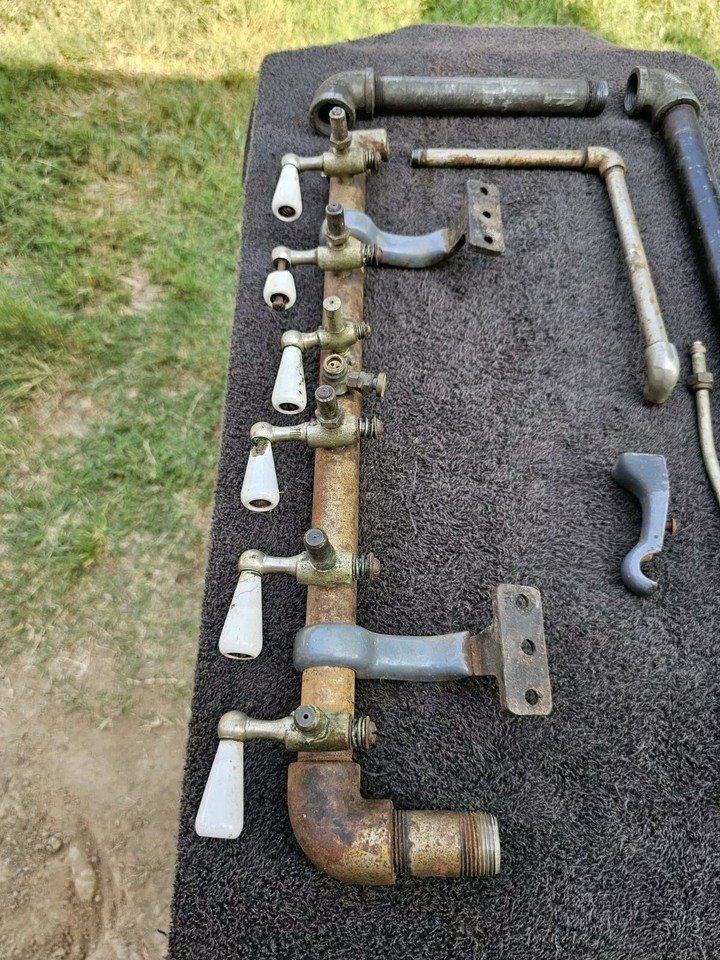 Vtg Oven Gas Cook Stove Parts Alcazar Old Gas Manifold Bar Burner ...