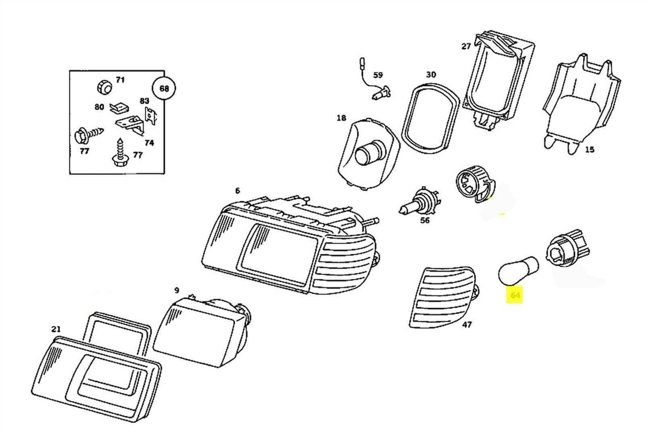 Mercedes Turn Signal Light Bulb New OEM R107 W108 W110 W111 W116 W126 ...