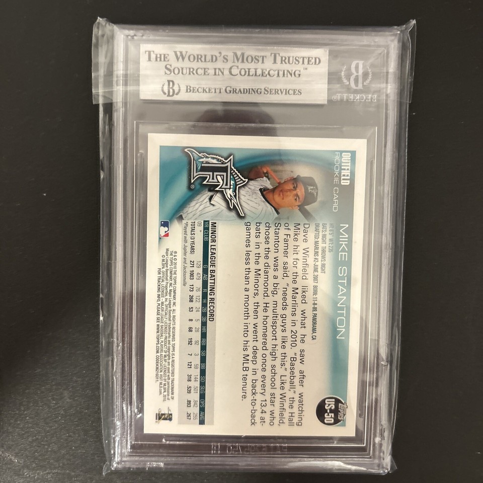 GIANCARLO MIKE STANTON ~ 2010 Topps Update Rookie #US50A Graded BGS 9 ...
