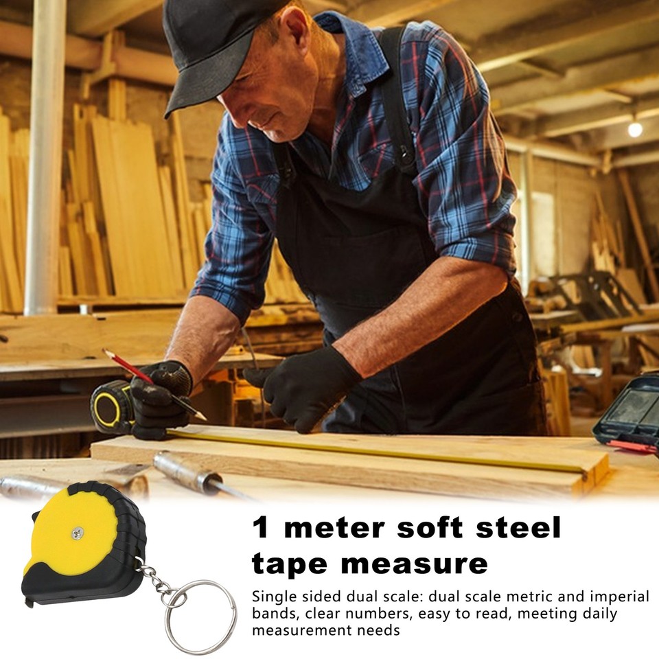 Mini Tape Measure Steel Pocket Self-Locking Tape Measure Key Chain ...