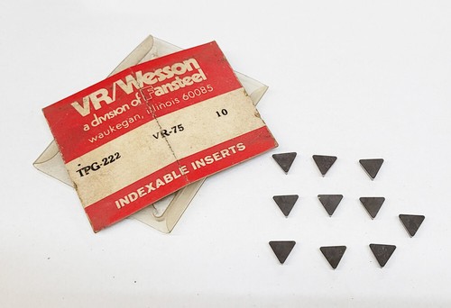 10 ea Fansteel VR/Wesson TPG-222 VR 75 Indexable Carbide Inserts New ...