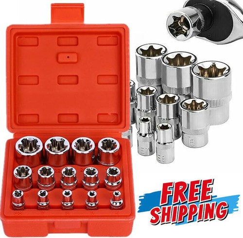 Female E Torx Star Socket Set 14P 1/4" 3/8" 1/2"Dr Inverted Torx Star ...