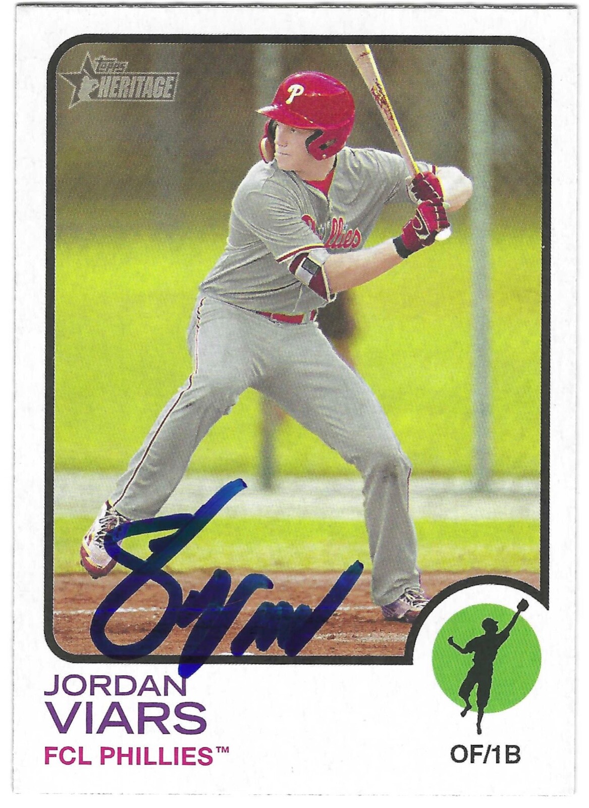 JORDAN VIARS SIGNED AUTOGRAPHED 2022 TOPPS HERITAGE MINORS BASEBALL ...