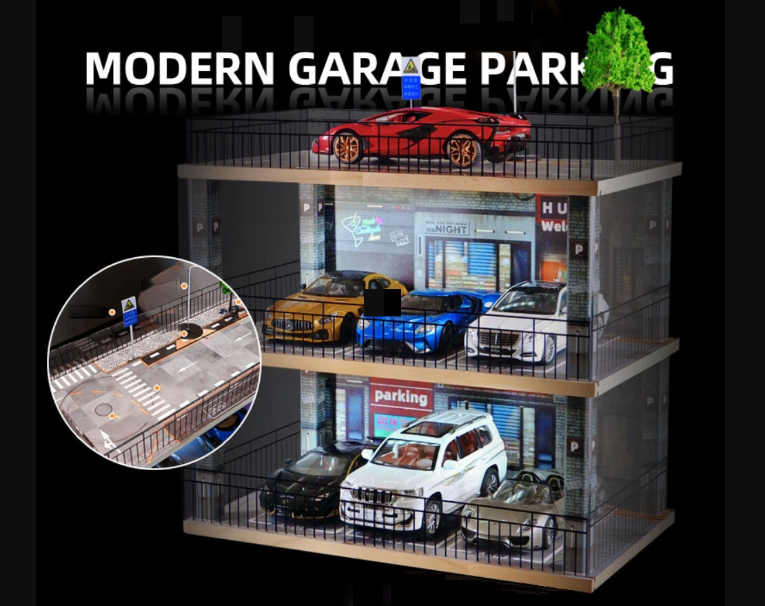 Model Car Garage Sjo Cal 1:64 Pit Garage Diorama Monte Carol Grand