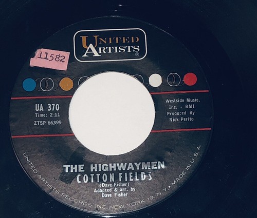 The Highwaymen Cotton Fields / The Gypsy Rover 45 Rpm 7” 23W21 | eBay