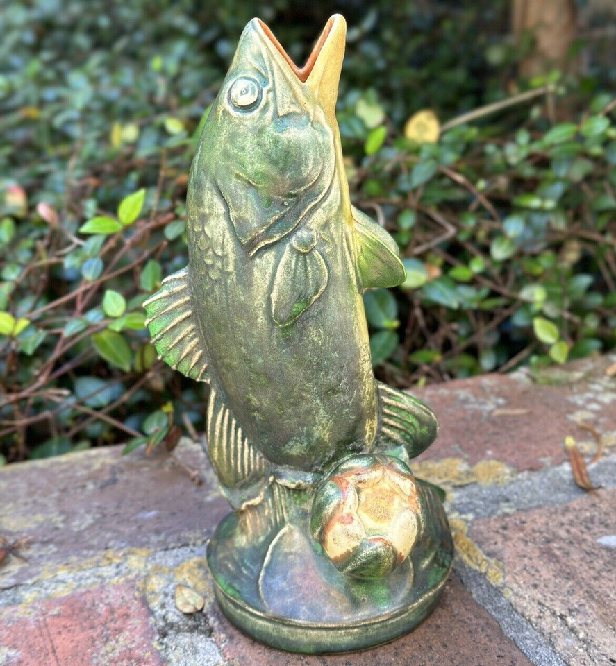 WELLER POTTERY COPPERTONE 8" FIGURAL FISH BUD VASE....SIGNED! | eBay