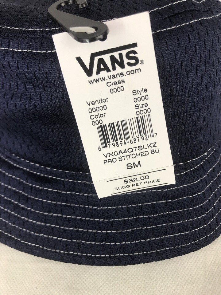VANS Pro Stitched Bucket Hat, Size Small, Navy Blue Red White ...