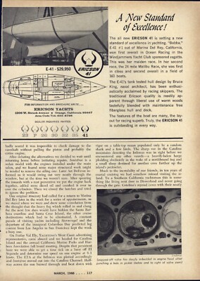 1968 PAPER AD Ericson 41 Yacht Sailboat Ocean Racing First In Class | eBay