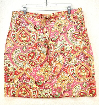 Charter Club 100% Linen Skirt 16 Multi-Color Floral Print Casual WPL ...