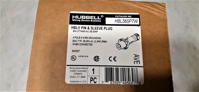 Hubbell HBL560P7W Pin and Sleeve Plug - Red for sale online | eBay