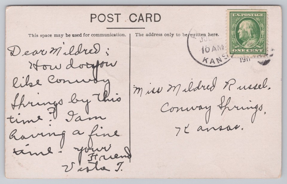 Kansas (KS) View Postcard - Brick & Limestone Kingman County High ...