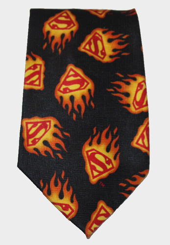 Superman flaming S logo men's necktie DC Comics novelty neck tie | eBay