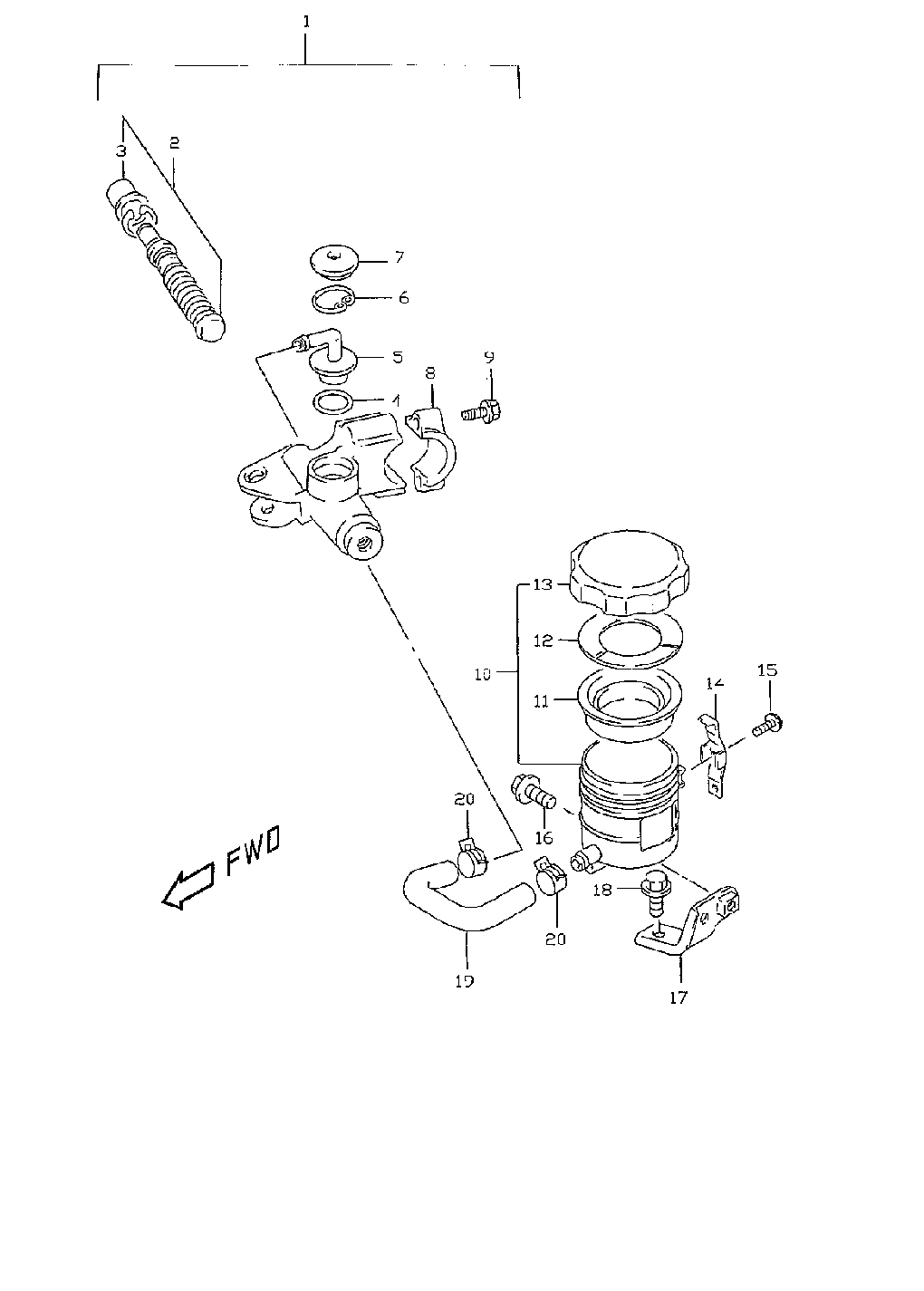 94- 03 Suzuki GSX-R750 SRAD Front Master Cylinder Assembly (59600-32C01 ...