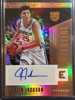 2017-2018 Essentials Basketball True Potential Justin Jackson Autograph ...