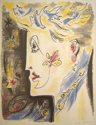 ANDRE MASSON Signed 1970 Original Color Lithograph - Surrealist Woman ...