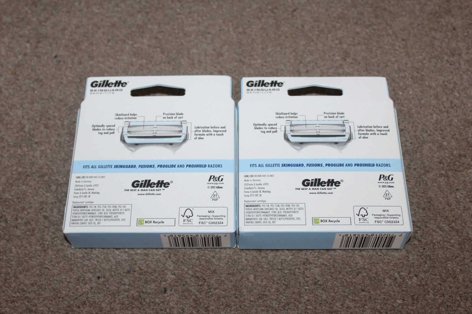 16x Gillette Skinguard Sensitive Razor Blades (2x 8 Pack) Genuine ...