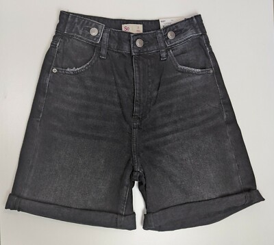 SO Women's Denim Jean Shorts Black High Waist Size Juniors 3 Jorts Goth ...