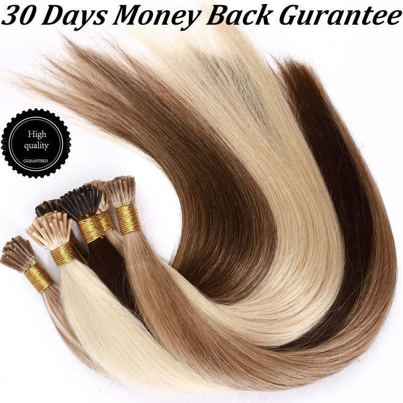 100 Strands I-Tip Stick Tip Hair 100% Human Hair Extensions Micro NaNo ...