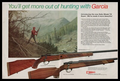 1974 SAKO Model 74 Super and Deluxe Sporter Rifle Vintage 2-page Photo ...