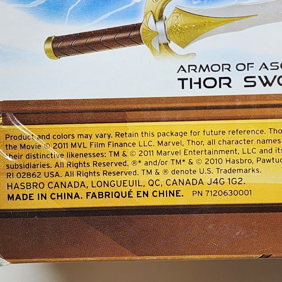 Marvel Thor The Mighty Avenger Movie Armor of Asgard Sword & Shield ...