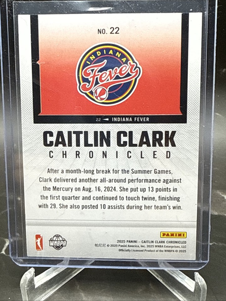 2025 Panini Caitlin Clark Chronicles Holo foil-#22 Double Double Fever ...