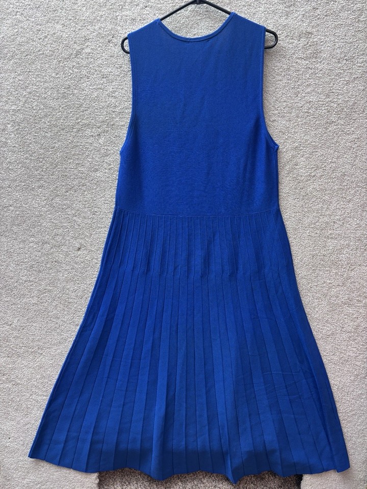 edited by Remi Bader Pleated Dress Size XL Blue Calf Length NEW MSRP ...