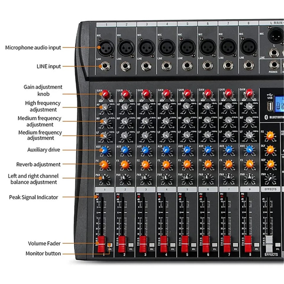 Pro Audio CT-80S Mp3 8channels Professional Audio Mixers Sound Systems ...