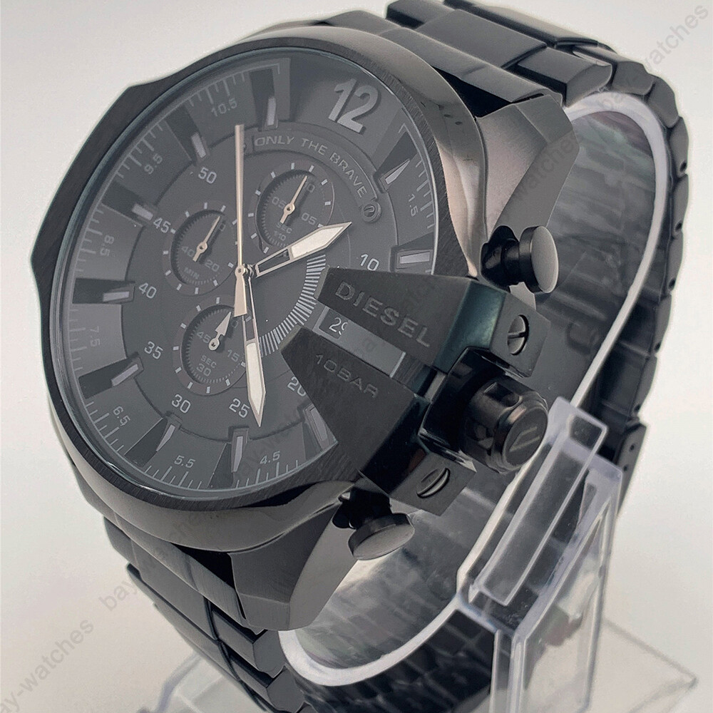 Diesel DZ4355 Mega Chief Chronograph Black Stainless Steel Bracelet Men ...
