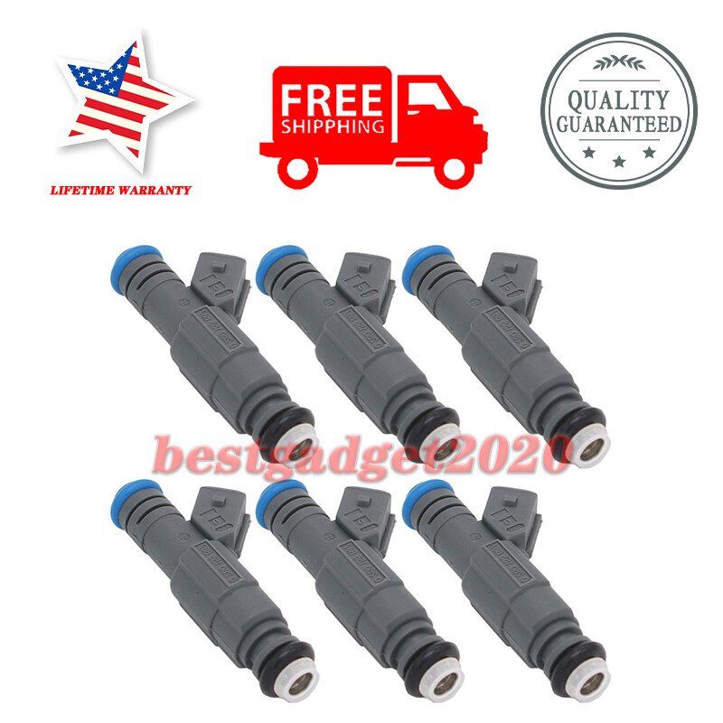 0280155887 Set of 6 4 Hole Fuel Injectors Fits 1993-18 Jeep Grand ...