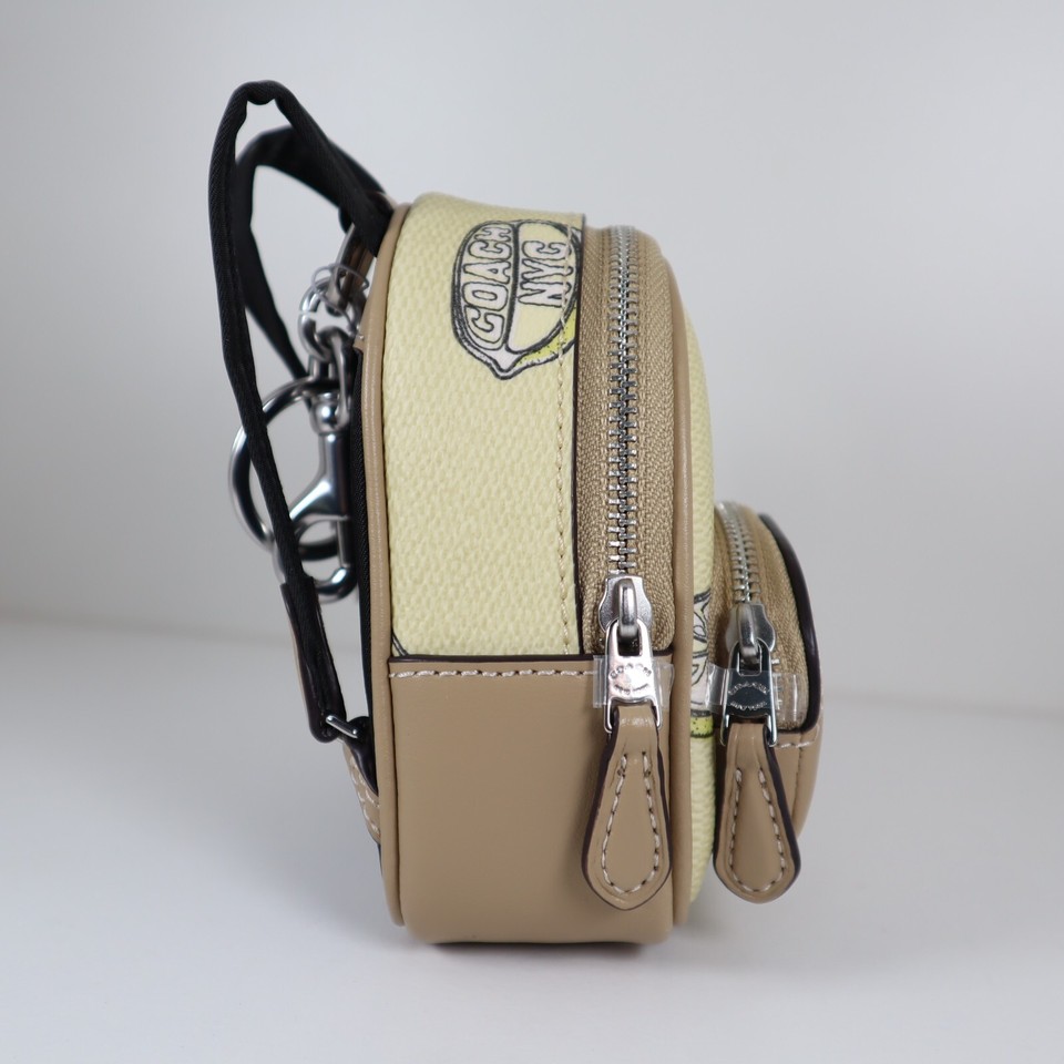 Coach Mini Court Backpack Bag Charm with Lemon Print CAP03 NWT | eBay