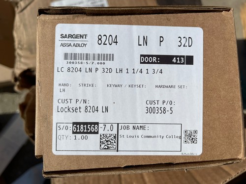 GENUINE Sargent LC 8204 LNP 32D LH 1 1/4 1 3/4 Manufacturing Mortise ...