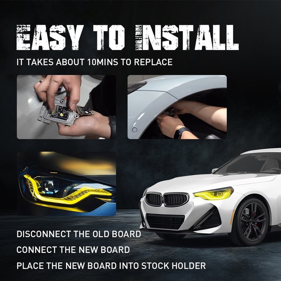 For 2023 BMW G87 G42 M240I Daytime Running Light LED Boards CSL Yellow ...