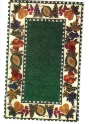 Dollhouse Miniature Cornucopia Tapestry Printed Area Rug 4" x 6.3 ...