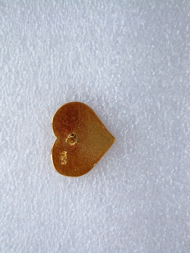 US Flag heart pin, gold plate, made in America! | eBay