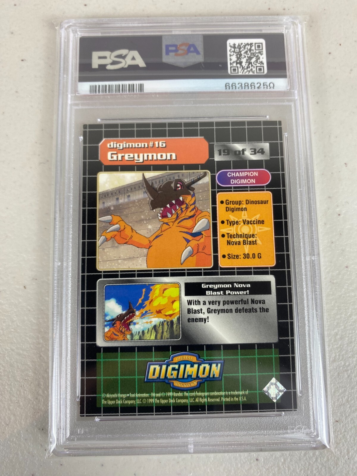 1999 Digimon Greymon #19 Exclusive Preview Card Silver Prism Card Nm-Mt ...