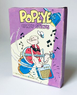 Vintage 1990 World’s POPEYE Candy Cigarettes Box GUITAR bubble ...