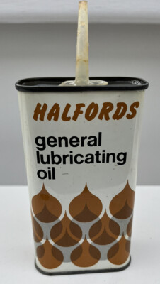 Old Halfords Lubricating General Oil Can Tin Cycle Garage Automobilia ...