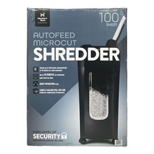 NIDB BOXIS AutoShred 100 Sheet Autofeed Microcut Shredder 6 Gallon ...
