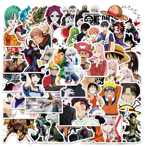 50pcs Anime Characters Vinyl Decal Bomb Stickers Waterproof Laptop ...