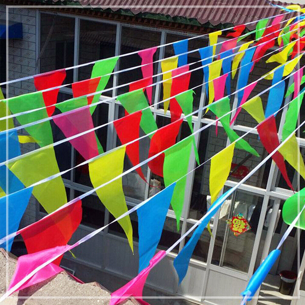 30M Long Multi Coloured 60 Flags Bunting Banner for Party Indoor ...