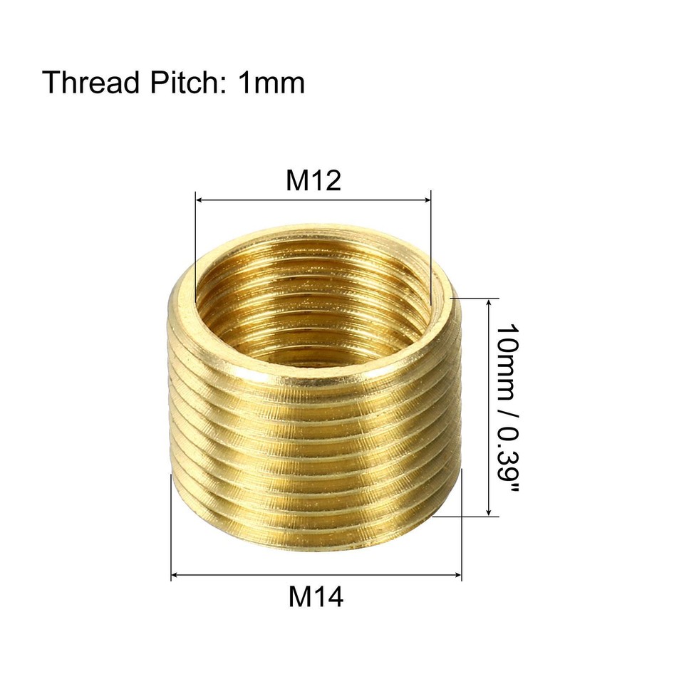 3pack Thread Reducing Nut M14 Male to M12 Female Adapter 10mm Sleeve ...
