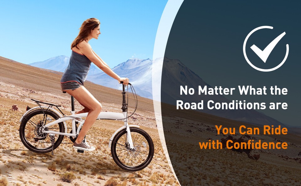 20 in Folding Bike Foldable Bicycle with 7 Speed Gears Adjustable Seat ...