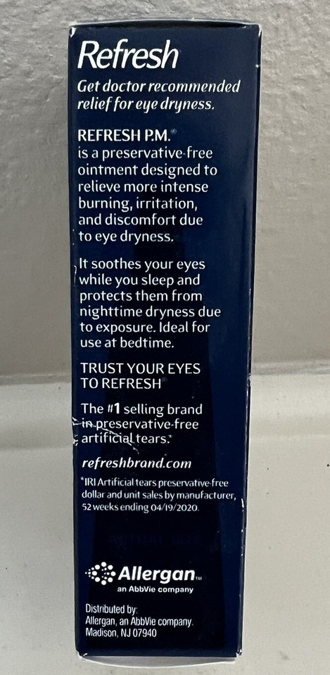 Refresh PM P.M. Lubricant Eye Ointment 0.12 oz Exp 12/2024. Imperfect ...