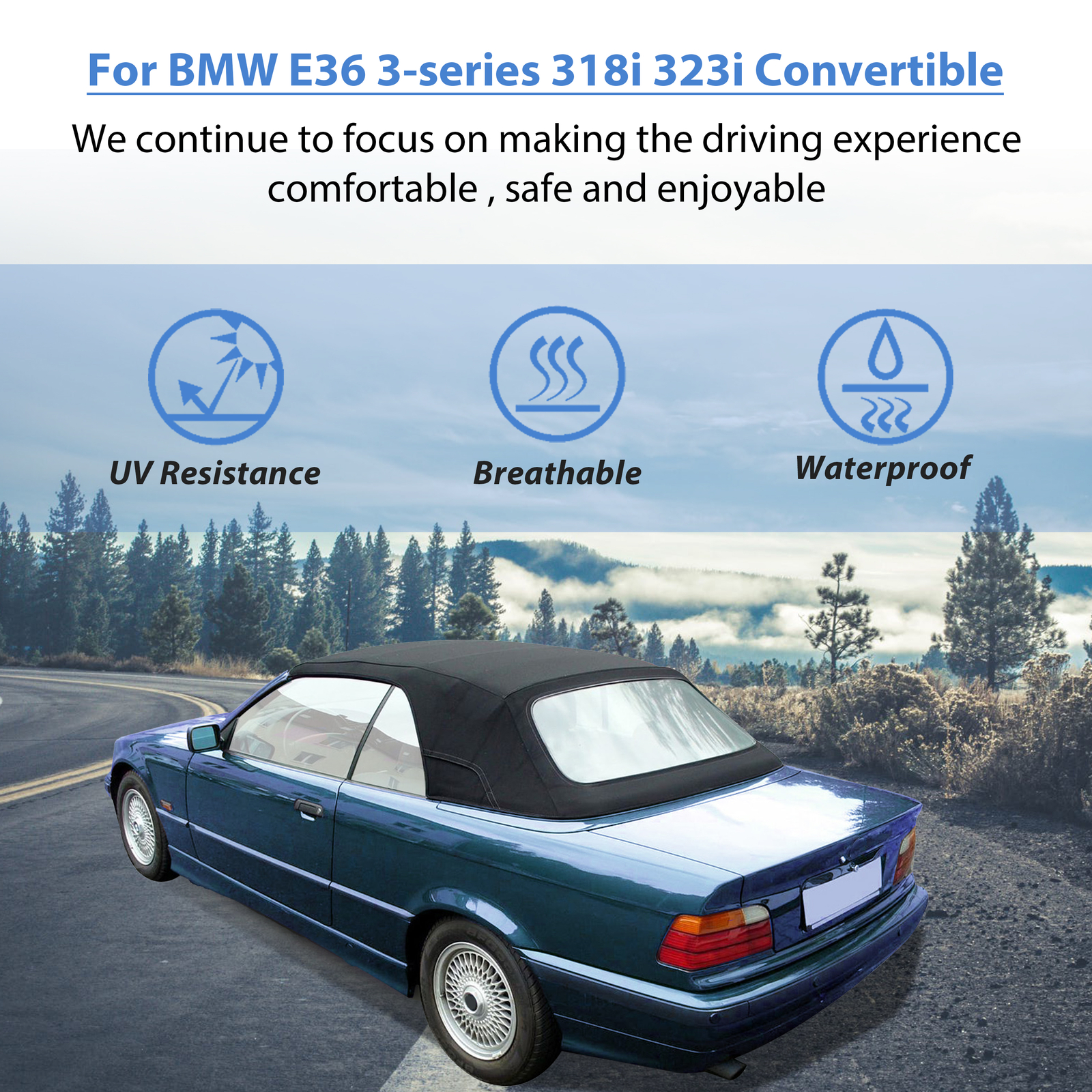 Convertible Soft Top w/Window for 1994-1999 BMW E36 318i 323i 325i 328i ...